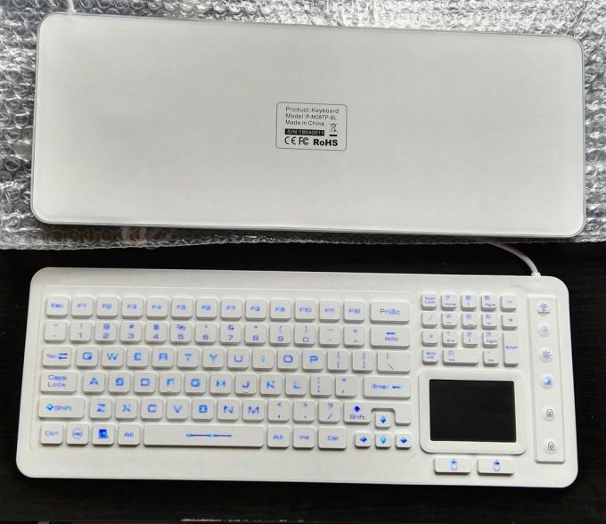White Silicone Washable Medical Keyboard For Hospital Furniture Blue Color