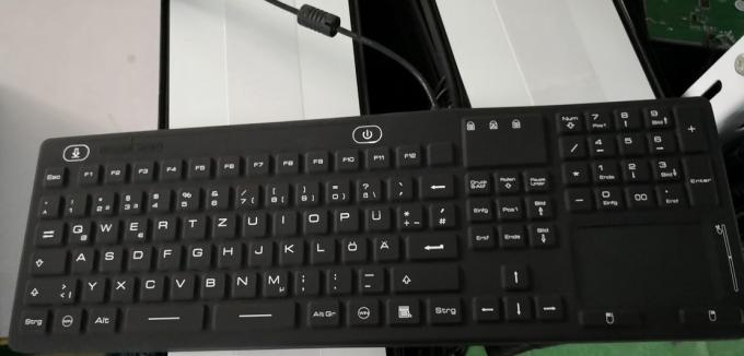 Blue Light Quiet Touch Keyboard , 12 FN Keys Glass Touch Screen Keyboard