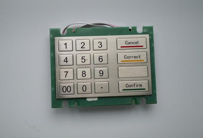 PCI CDM Bank Machine Keypad For AES DES TDES , 16 Big Keys Stainless ...