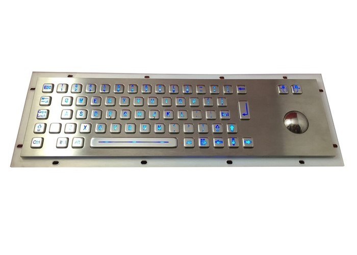 Blue Backlit Gaming Keyboard , 64 Keys Rugged Metal Track Ball Wireless ...