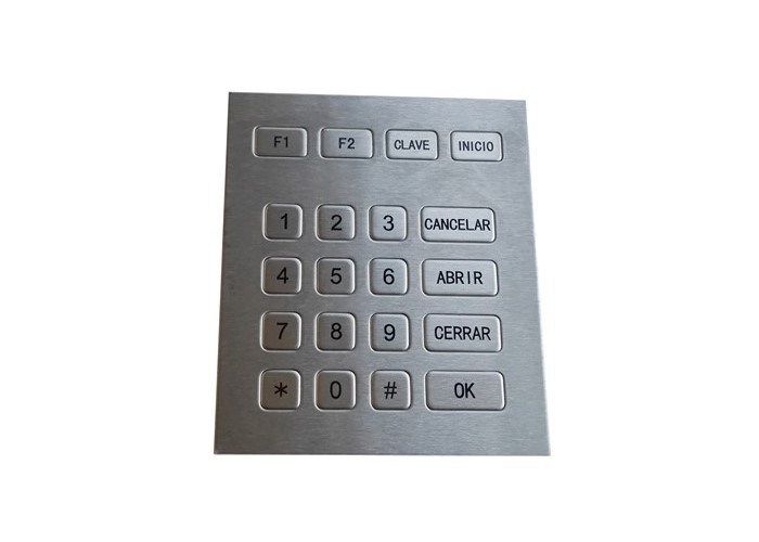 TTL Connector Spanish Metal Keypad 4 x 5 20 Keys For Outdoor Auto Mounting