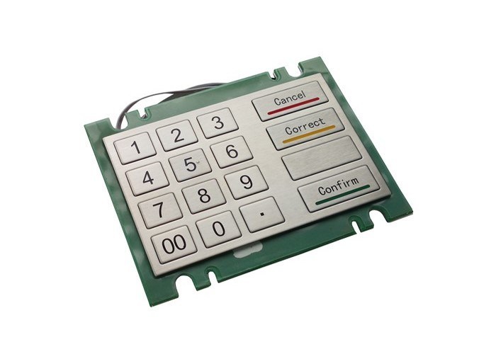 PCI CDM Bank Machine Keypad For AES DES TDES , 16 Big Keys Stainless ...
