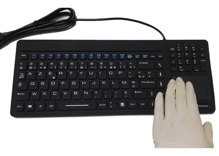 100 % Waterproof Keyboard With Touchpad , Man Machine Wireless Silicone ...